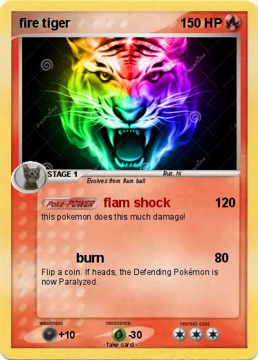 Pokémon fire tiger 33 33 - flam shock - My Pokemon Card