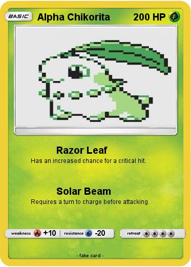 Pokémon Alpha Chikorita - Razor Leaf - My Pokemon Card