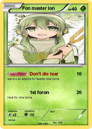 Pokémon Fon master Ion - Don't die tear - My Pokemon Card