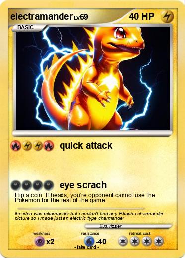 Pokémon electramander - quick attack - My Pokemon Card