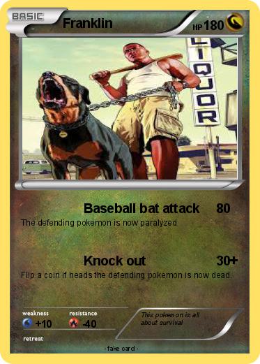 Pokémon Franklin 160 160 - Baseball bat attack - My Pokemon Card