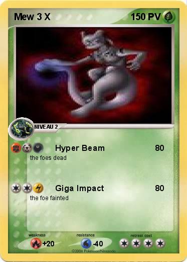 Pokémon Mew 3 X - Hyper Beam - Ma carte Pokémon