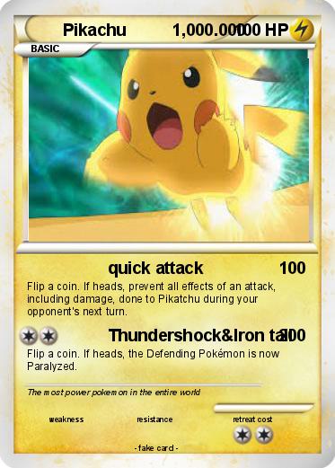 Pokémon Pikachu 1 000 000 000 - quick attack - My Pokemon Card