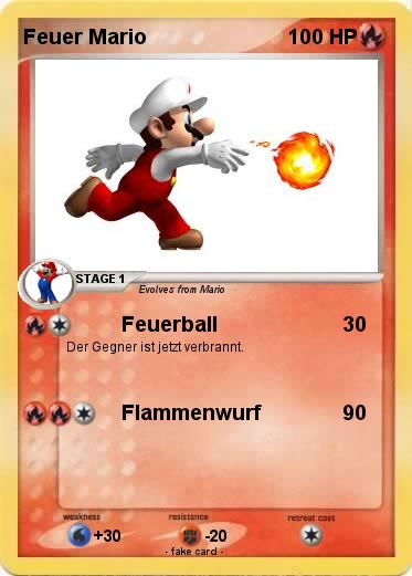 Pokémon Feuer Mario 10 10 - Feuerball - My Pokemon Card