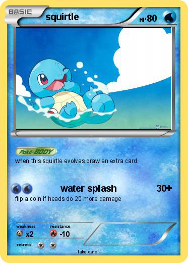 Pokémon squirtle 1298 1298 - water splash - My Pokemon Card