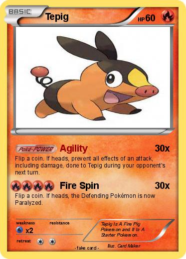 Pokémon Tepig 1014 1014 - Agility - My Pokemon Card