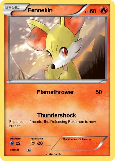 Pokémon Fennekin 391 391 - Flamethrower - My Pokemon Card