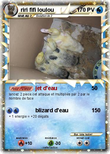Pokémon riri fifi loulou 3 3 - jet d'eau - Ma carte Pokémon