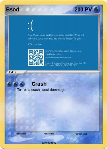 Pokémon Bsod 26 26 - Crash - Ma carte Pokémon
