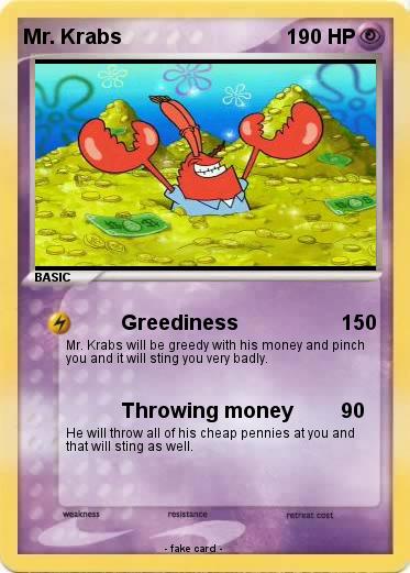 Pokémon Mr Krabs 290 290 - Greediness - My Pokemon Card