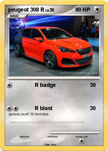 Pokémon peugeot 308 R - R badge - My Pokemon Card