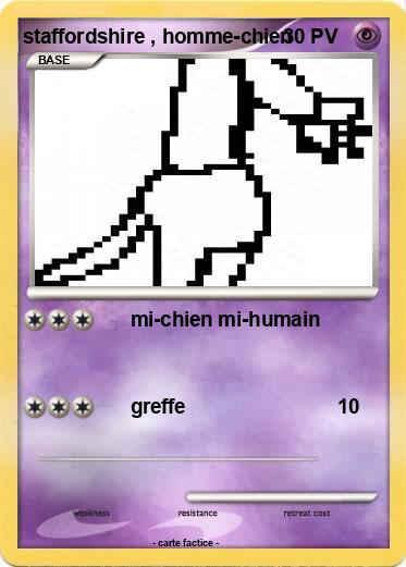 Pokémon staffordshire homme chien - mi-chien mi-humain - Ma carte Pokémon