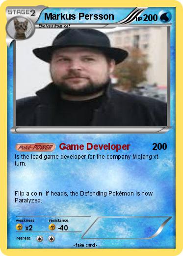 Pokémon Markus Persson 8 8 - Game Developer - My Pokemon Card