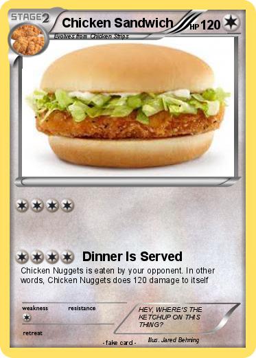 Pokémon Chicken Sandwich - Dinner Is Served - My Pokemon Card