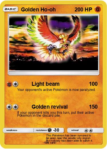 Pokémon Golden Ho oh 4 4 - Light beam - My Pokemon Card