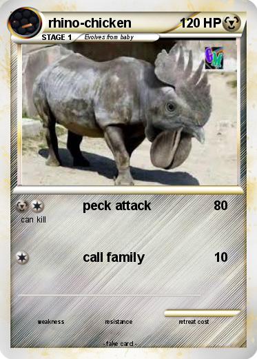 Pokémon rhino chicken - peck attack - My Pokemon Card