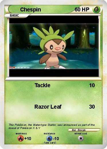 Pokémon Chespin 88 88 - Tackle - My Pokemon Card