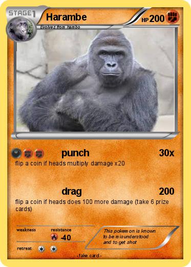 Pokémon Harambe 60 60 - punch - My Pokemon Card