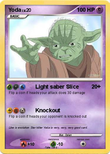 Pokémon Yoda 1016 1016 - Light saber Slice - My Pokemon Card