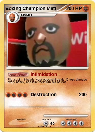 Pokémon Boxing Champion Matt - intimidation - My Pokemon Card