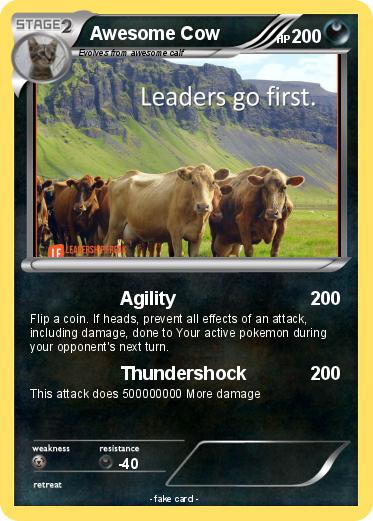 Pokémon Awesome Cow - Agility - My Pokemon Card