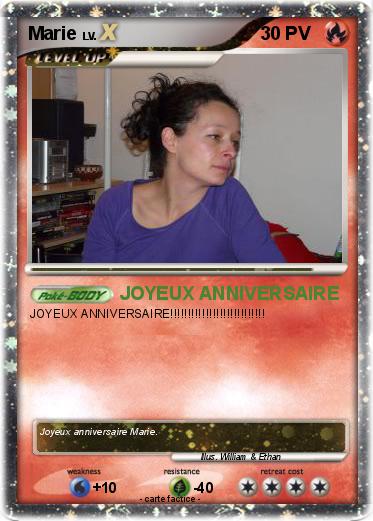 Pokémon Marie 269 269 - JOYEUX ANNIVERSAIRE - Ma carte Pokémon