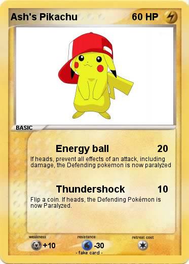 Pokémon Ash s Pikachu 745 745 - Energy ball - My Pokemon Card