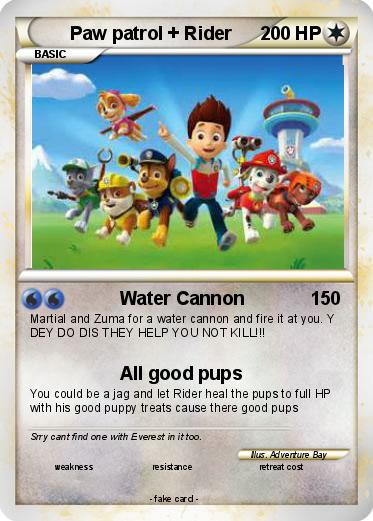 Pokémon Paw patrol Rider - Water Cannon - My Pokemon Card