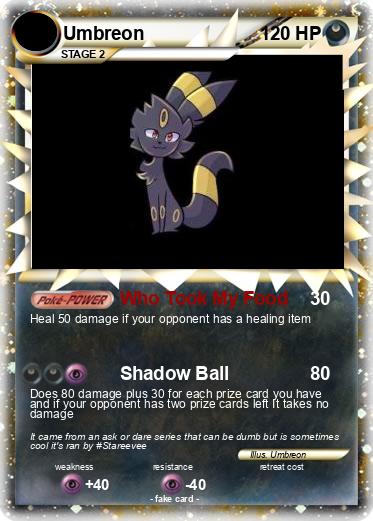 Pokémon Umbreon EX 101 101 - Who Took My Food - My Pokemon Card