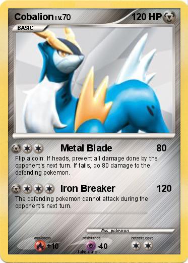 Pokémon Cobalion 308 308 - Metal Blade - My Pokemon Card