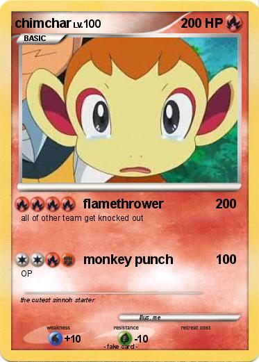 Pokémon chimchar 538 538 - flamethrower - My Pokemon Card