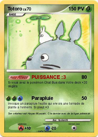 Pokémon Totoro 122 122 - PUISSANCE :3 - Ma carte Pokémon