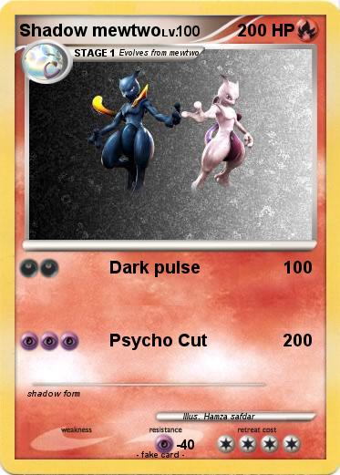 Pokémon Shadow mewtwo 330 330 - Dark pulse - My Pokemon Card