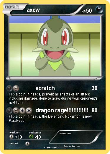 Pokémon axew 274 274 - scratch - My Pokemon Card