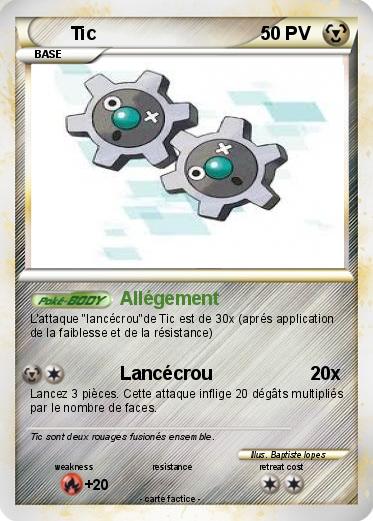 Pokémon Tic 16 16 - Allégement - Ma carte Pokémon