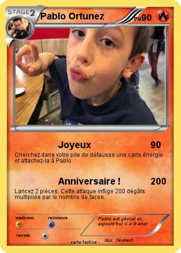 Pokémon Pablo Ortunez - Joyeux - Ma carte Pokémon