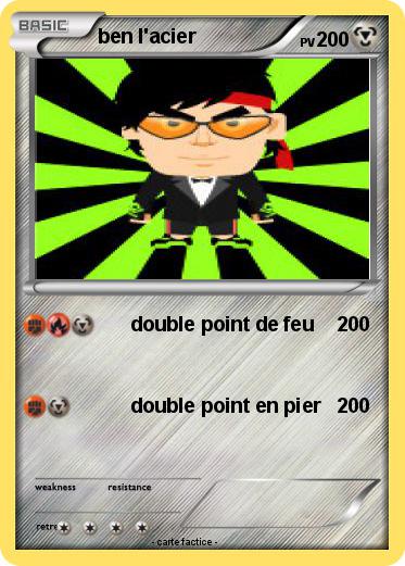 Pokémon ben l acier - double point de feu - Ma carte Pokémon
