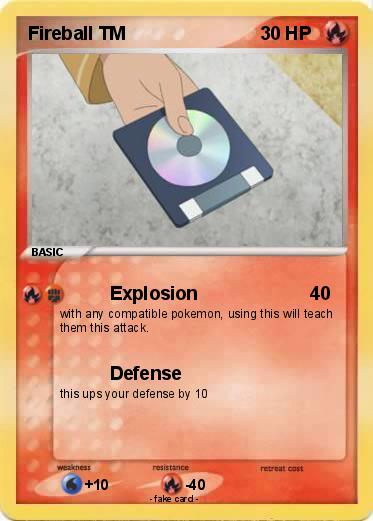 Pokémon Fireball TM - Explosion - My Pokemon Card
