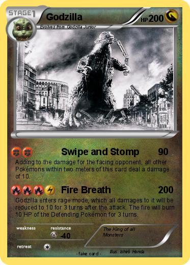 Pokémon Godzilla 1370 1370 - Swipe and Stomp - My Pokemon Card