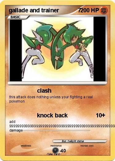 Pokémon gallade and trainer 7 7 - clash - My Pokemon Card