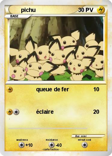 Pokémon pichu 2266 2266 - queue de fer - Ma carte Pokémon