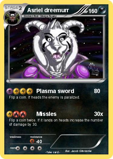 Pokémon Asriel dreemurr 35 35 - Plasma sword - My Pokemon Card