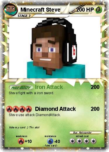 Pokémon Minecraft Steve 25 25 - Iron Attack - My Pokemon Card