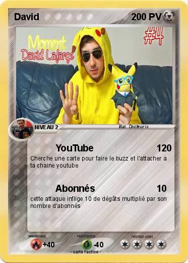 Pokémon David 1558 1558 - YouTube - Ma carte Pokémon