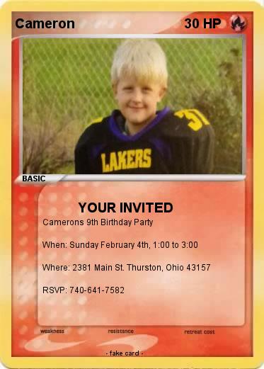 Pokémon Cameron 390 390 - YOUR INVITED - My Pokemon Card