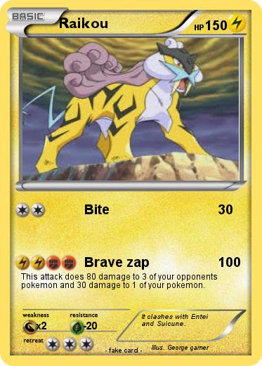 Pokémon Raikou 1895 1895 - Bite - My Pokemon Card