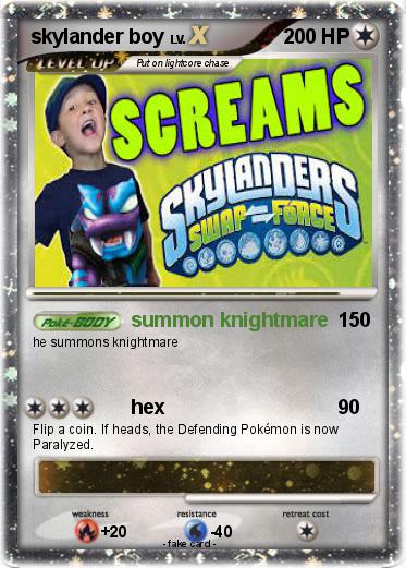 Pokémon skylander boy - summon knightmare - My Pokemon Card