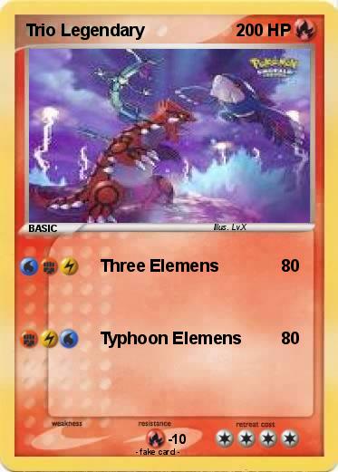 Pokémon Trio Legendary - Three Elemens - My Pokemon Card