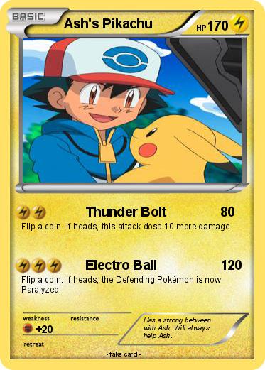 Pokémon Ash s Pikachu 591 591 - Thunder Bolt - My Pokemon Card