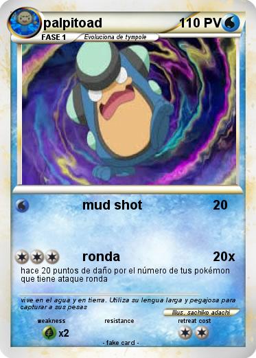 Pokémon palpitoad 44 44 - mud shot - Mi carta pokémon